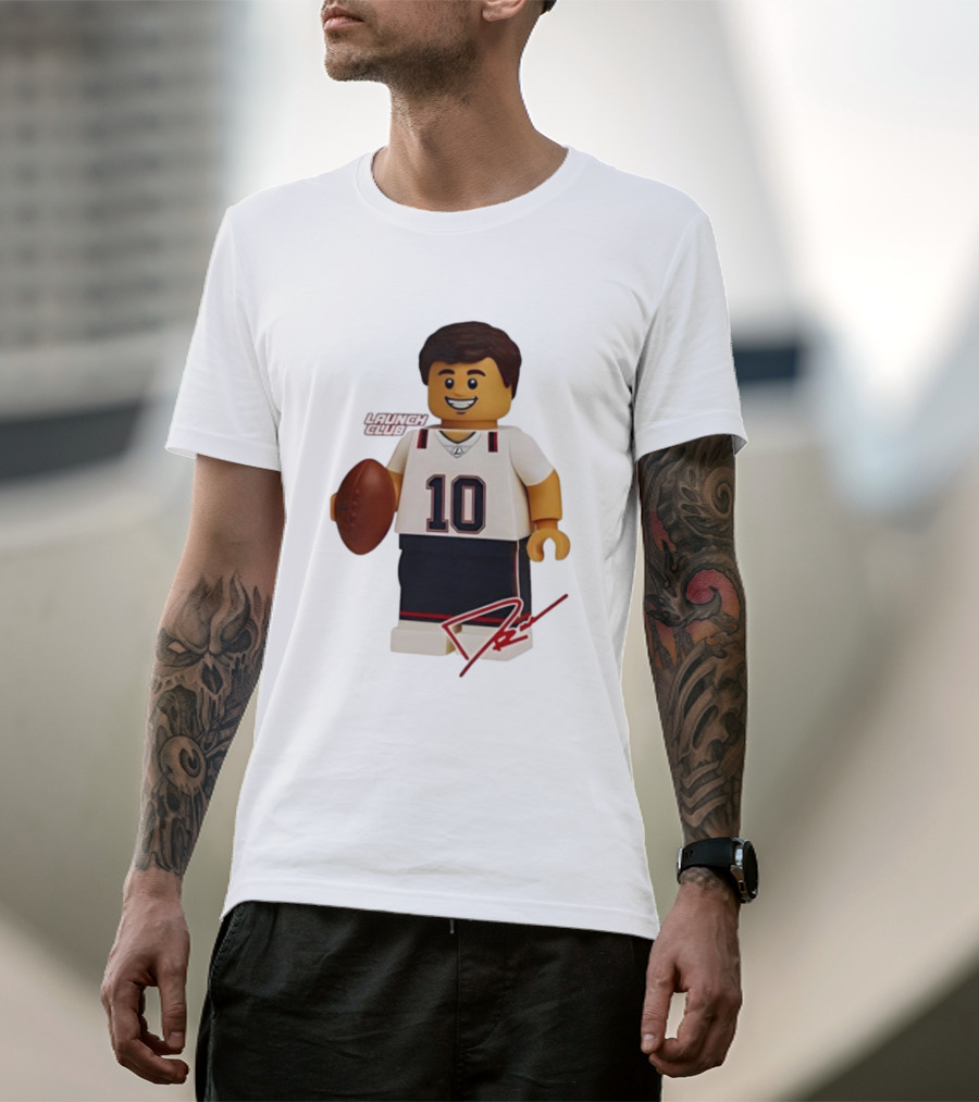 Tom Brady New England Patriots Lego Minifigure 10 Launch Club Signature T-Shirt