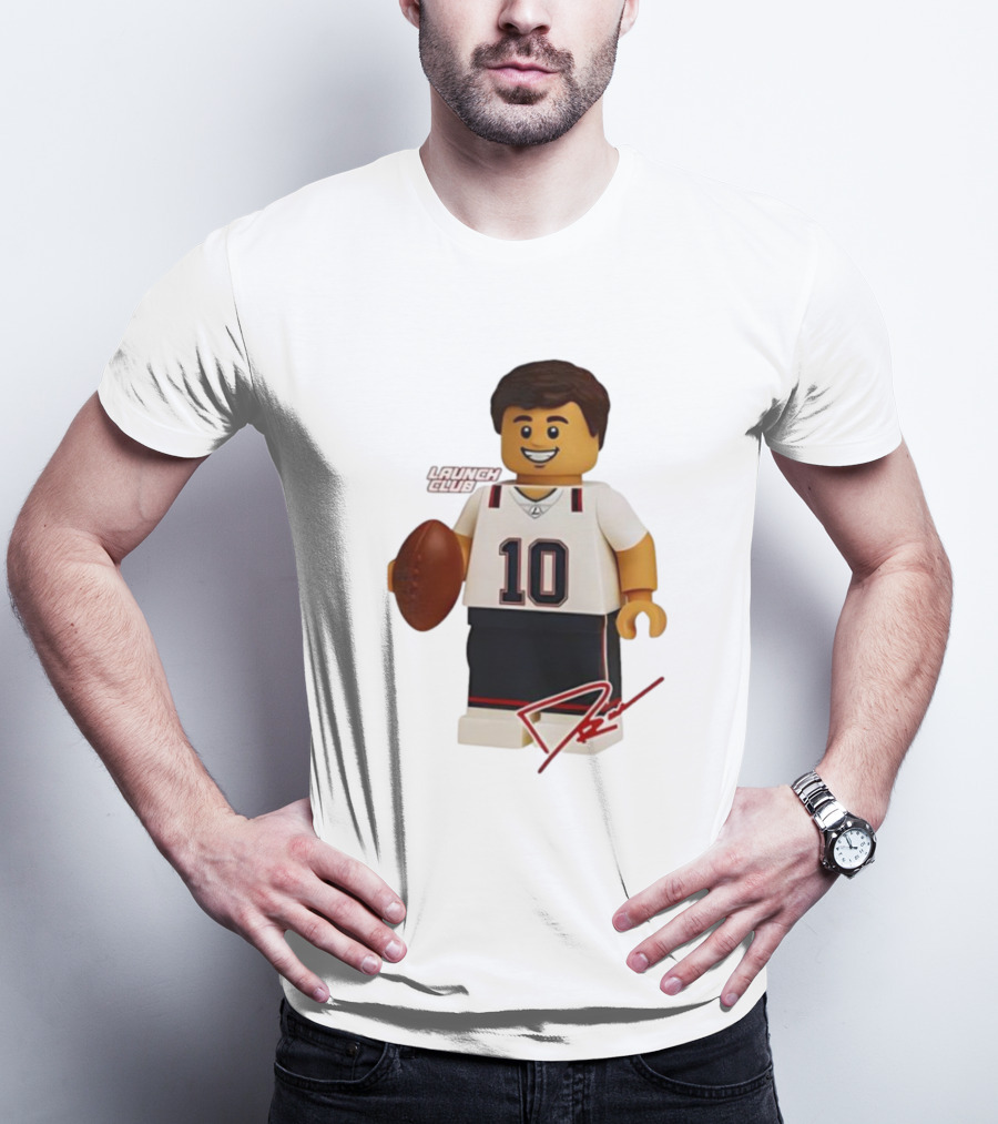 Tom Brady New England Patriots Lego Minifigure 10 Launch Club Signature T-Shirt