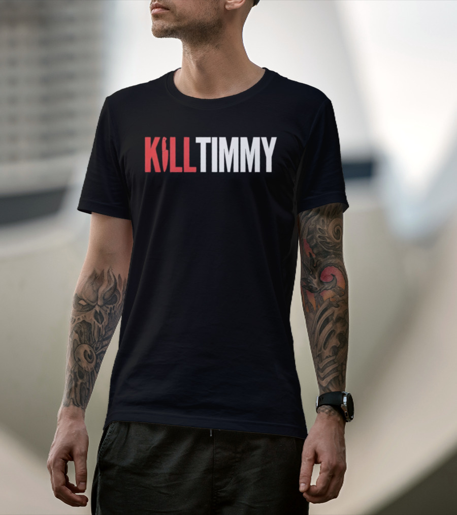 KILL TIMMY Knife Lettering Red White Contrast T-Shirt