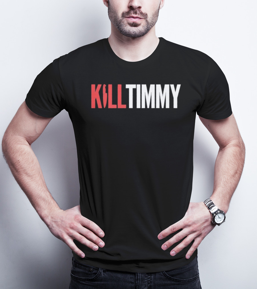 KILL TIMMY Knife Lettering Red White Contrast T-Shirt
