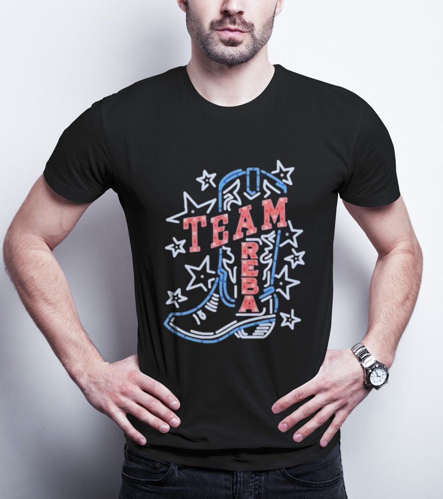 Team Reba Neon Boot Stars T-Shirt
