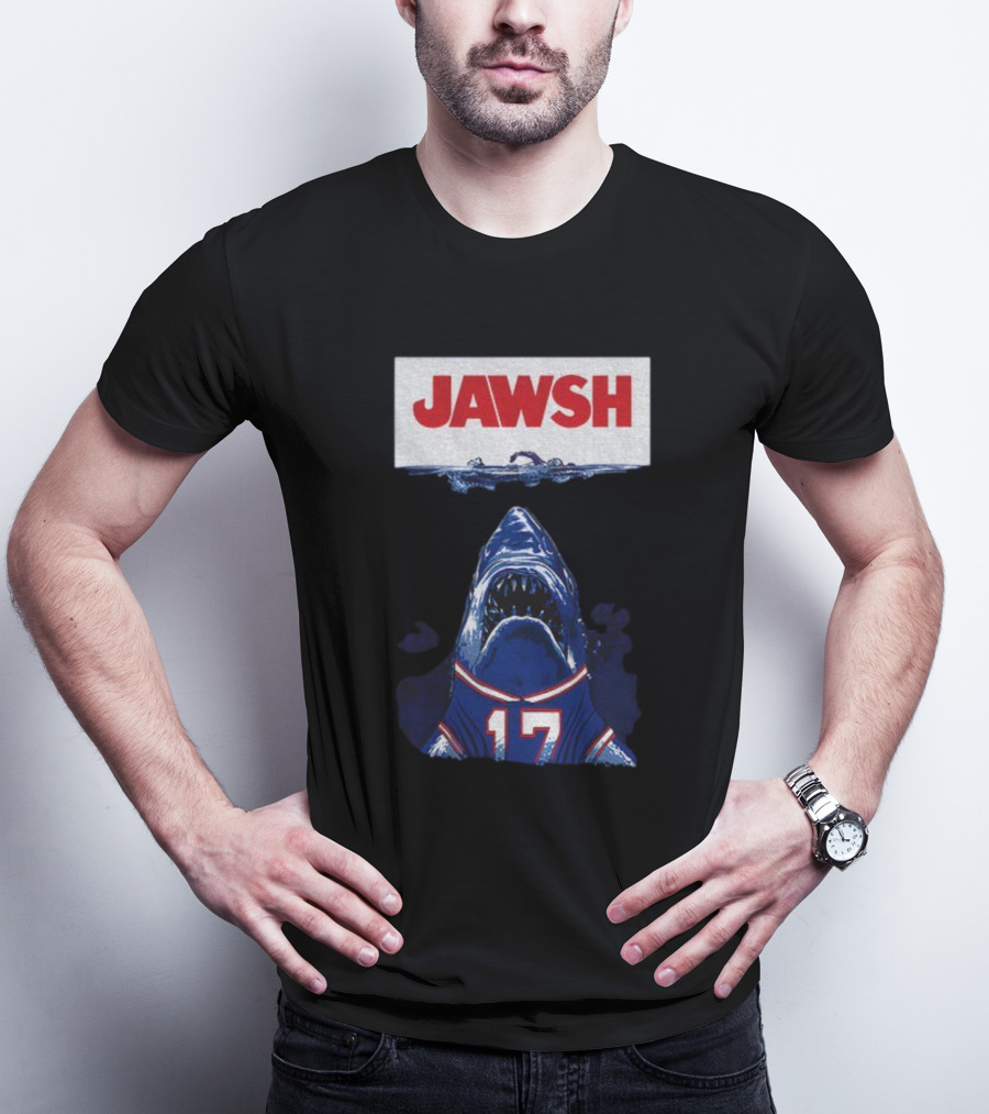 Buffalo Bills Josh Allen 17 Jawsh Jaws Pop Culture Mashup T-Shirt