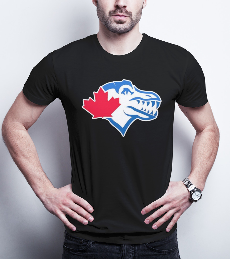 Toronto Raptors Blue Jays Mashup Maple Leaf Emblem T-Shirt