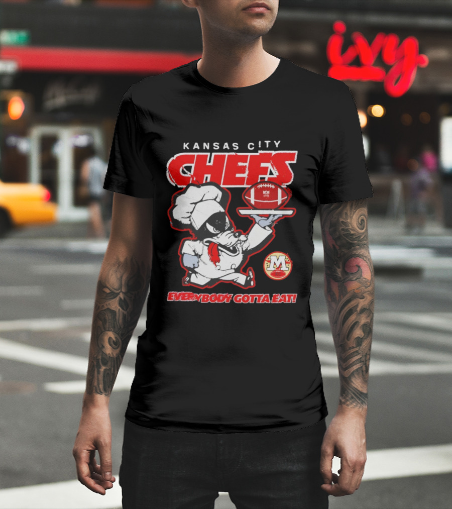 Kansas City Chefs Everybody Gotta Eat NFL Football 2025 T-Shirt