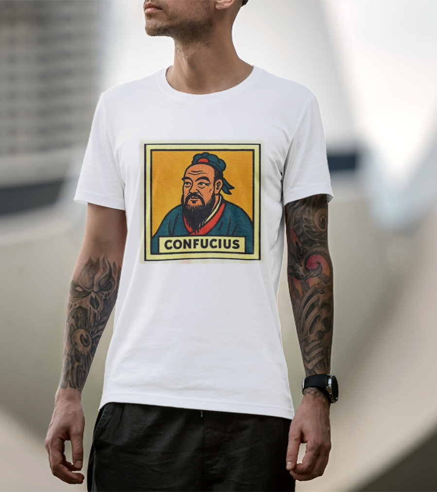 Confucius Retro Comic Style Chinese Philosopher Art T-Shirt