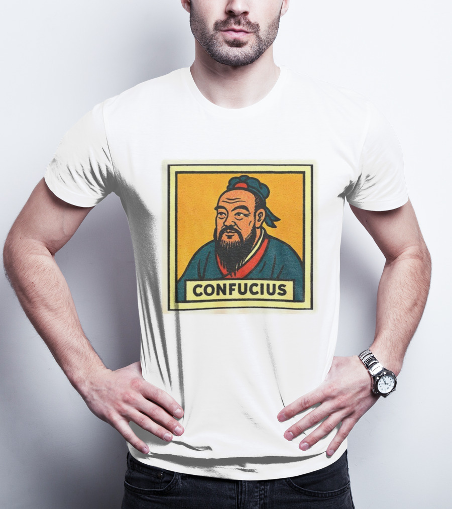 Confucius Retro Comic Style Chinese Philosopher Art T-Shirt
