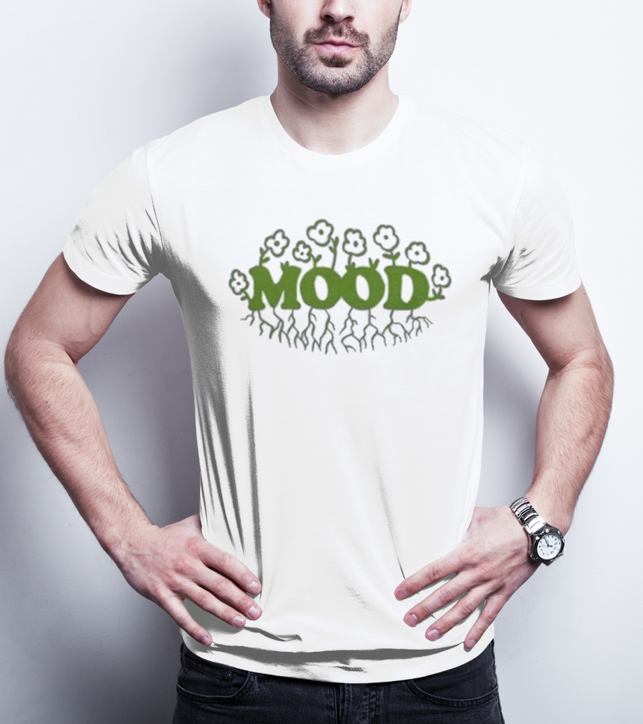 Mood Roots With Flowers Design T-Shirt