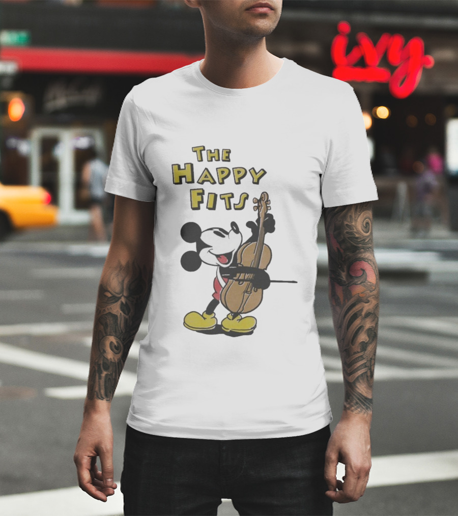 The Happy Fits Steamboat Willie Mickey Mouse Cello Violin T-Shirt