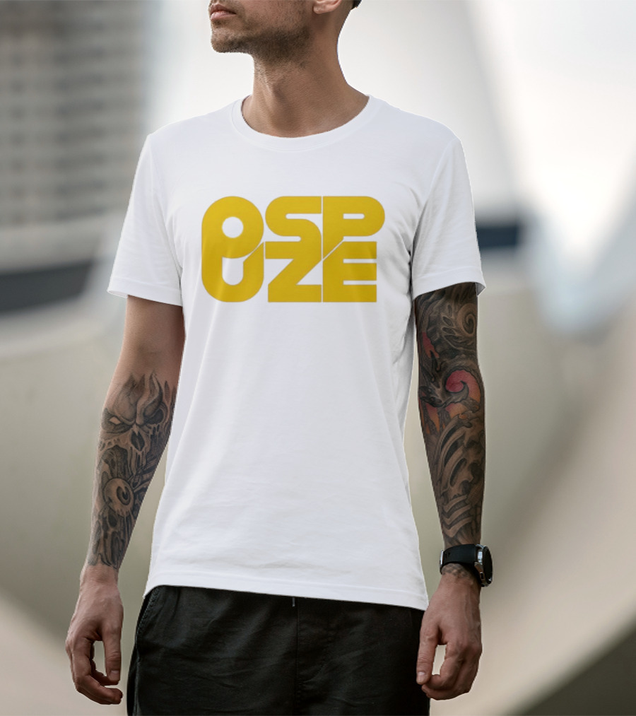 Ospuze Yellow Bold Text Logo T-Shirt