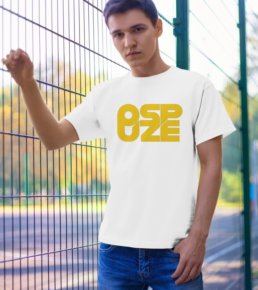 Ospuze Yellow Bold Text Logo T-Shirt