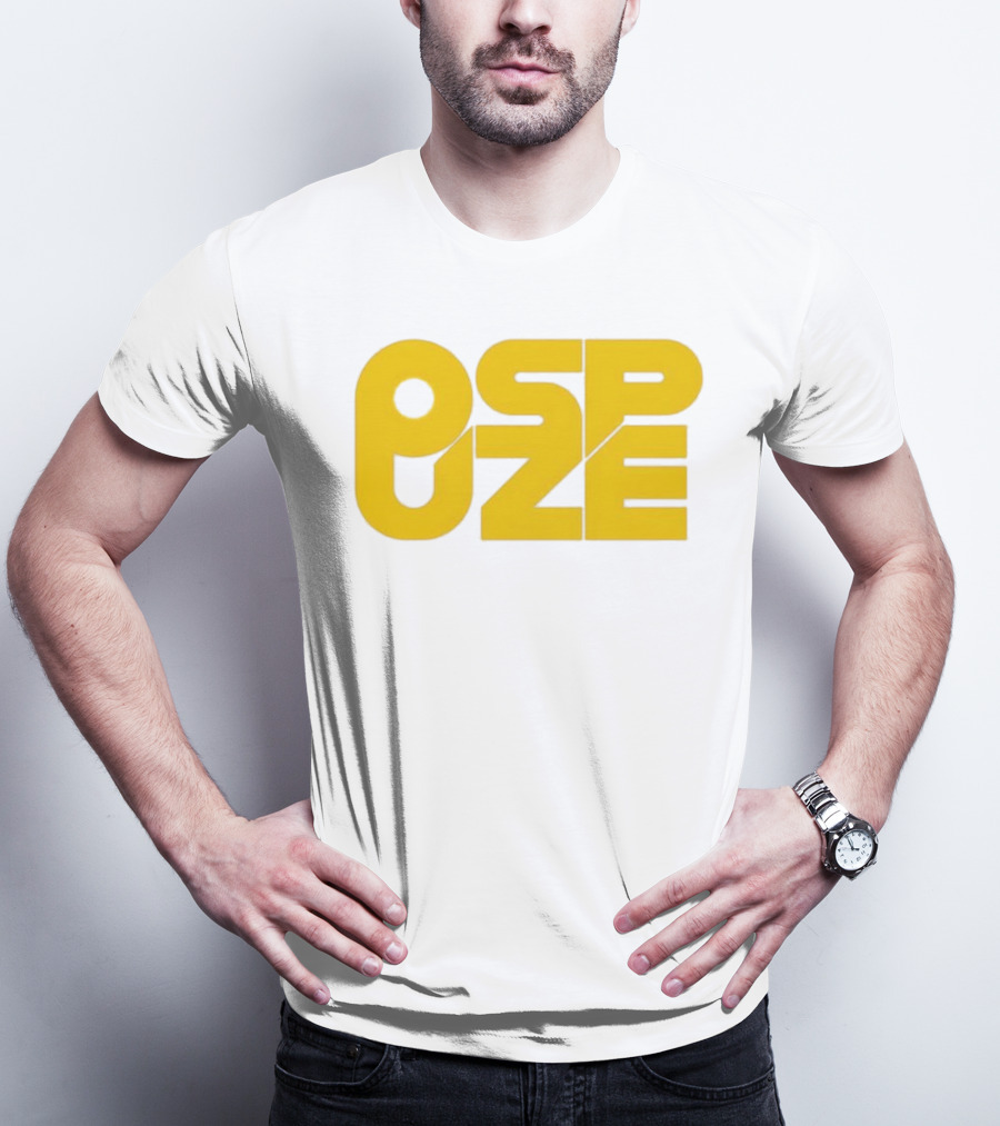 Ospuze Yellow Bold Text Logo T-Shirt