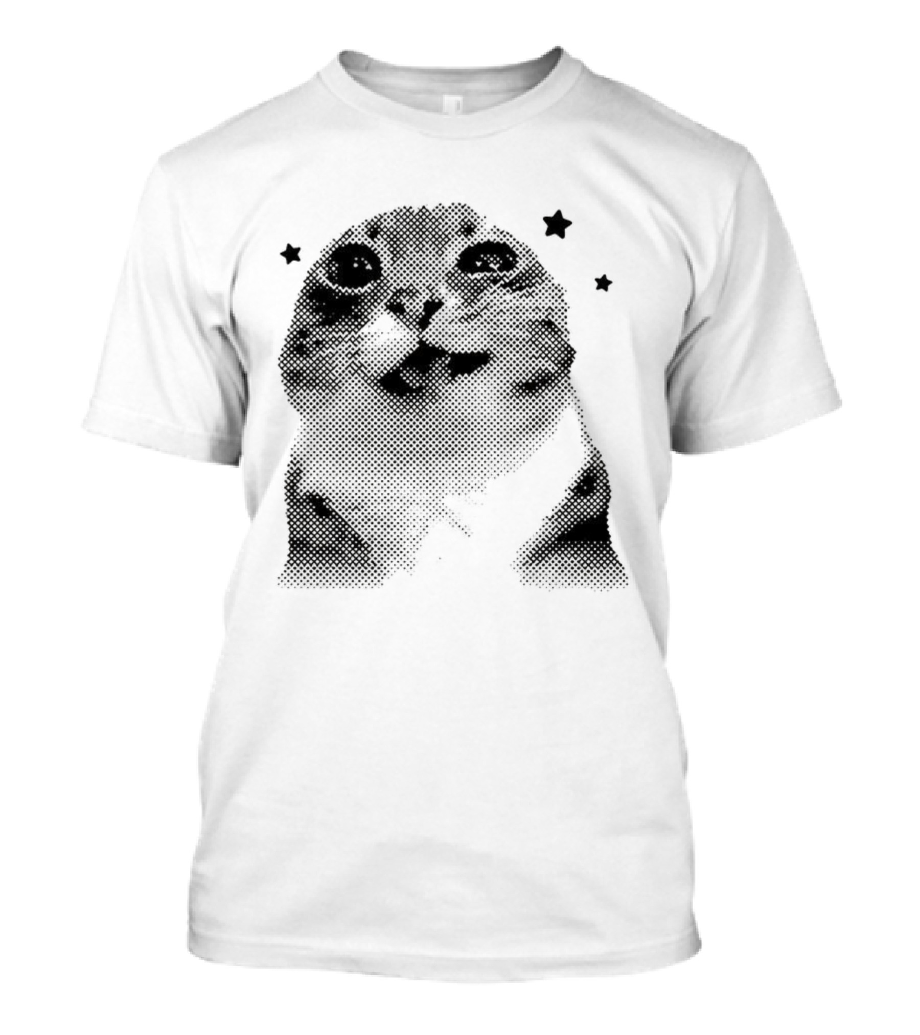Rigby Cat Floating In Space Retro Star Meme T-Shirt