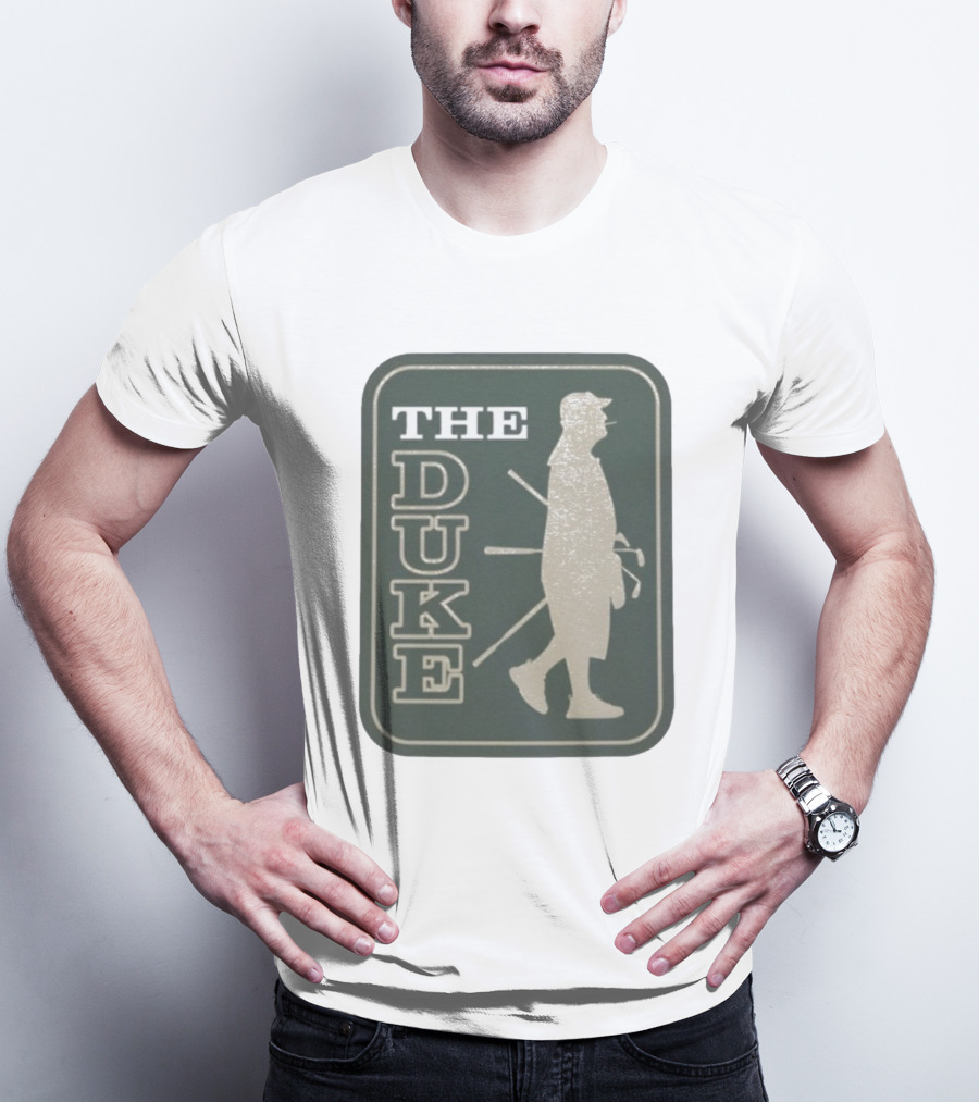 The Duke Golf Silhouette Smoking Golfer In Hat Retro Style T-Shirt