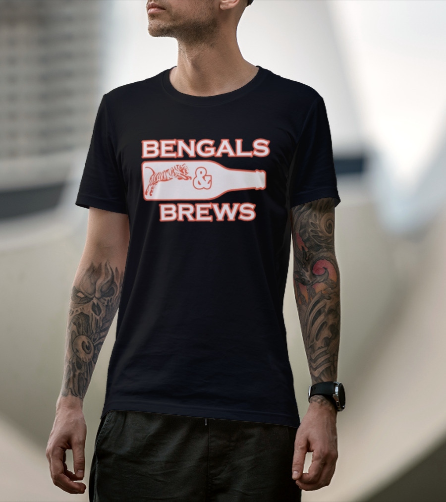 Bengals And Brews Cincinnati Bengals Game Day Tiger Bottle T-Shirt