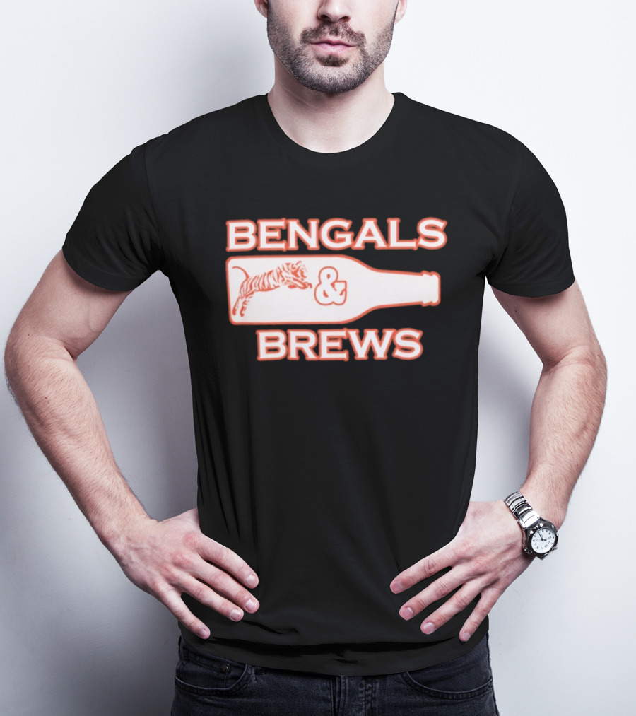 Bengals And Brews Cincinnati Bengals Game Day Tiger Bottle T-Shirt