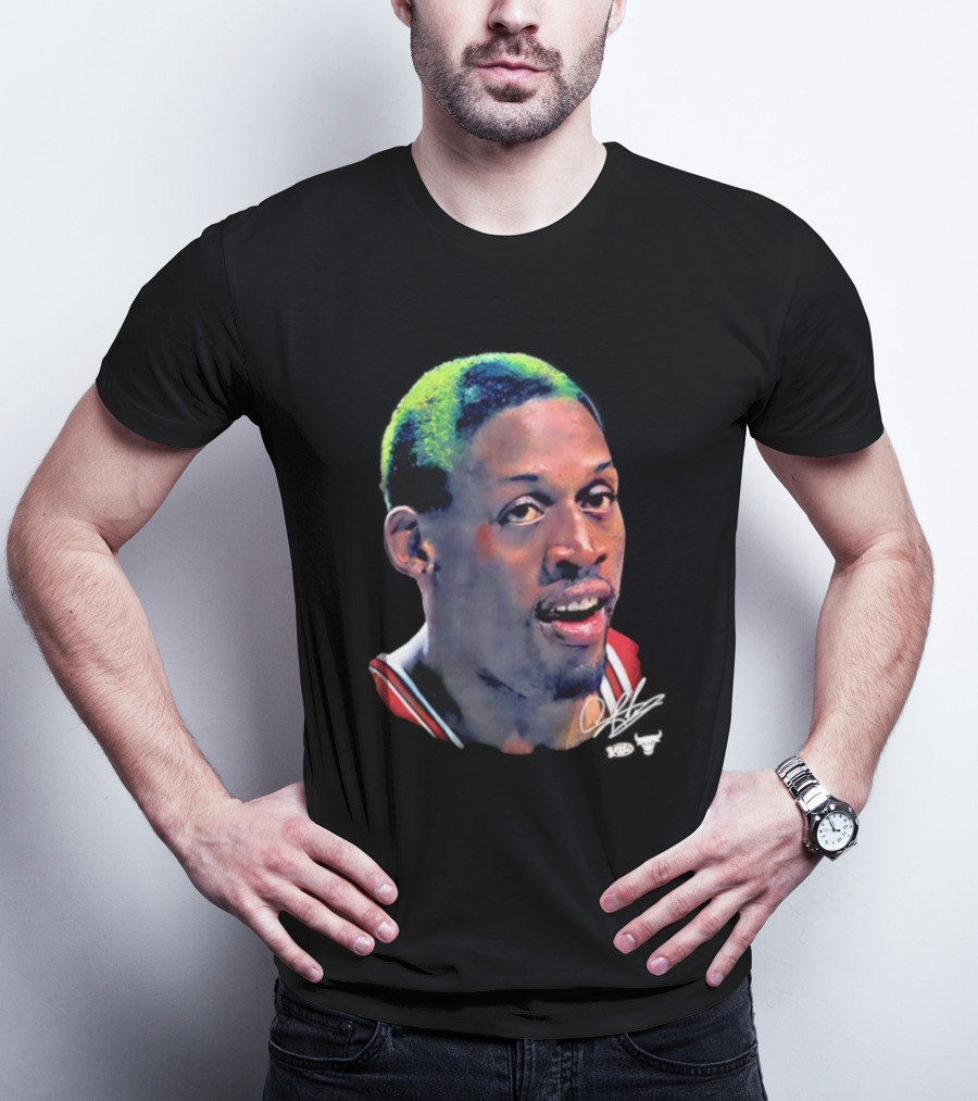 Chicago Bulls Dennis Rodman Big Face Signature T-Shirt