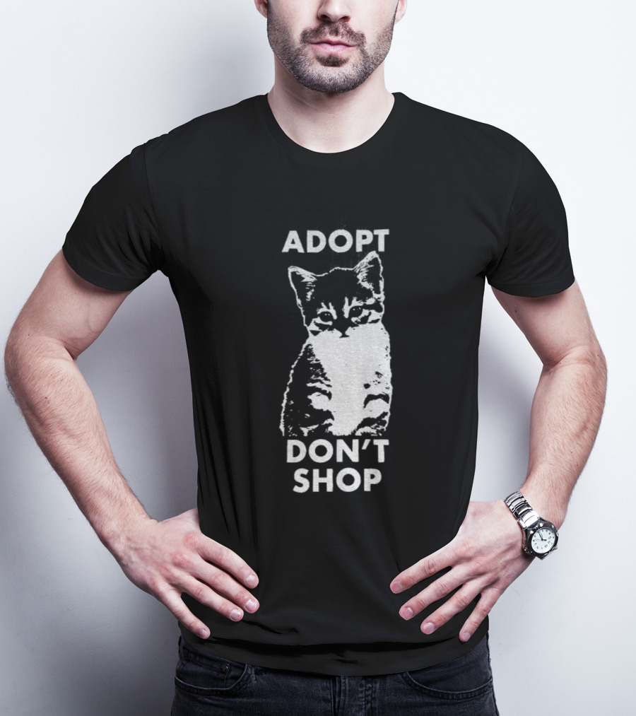 Adopt Don't Shop Vintage Cute Cat T-Shirt