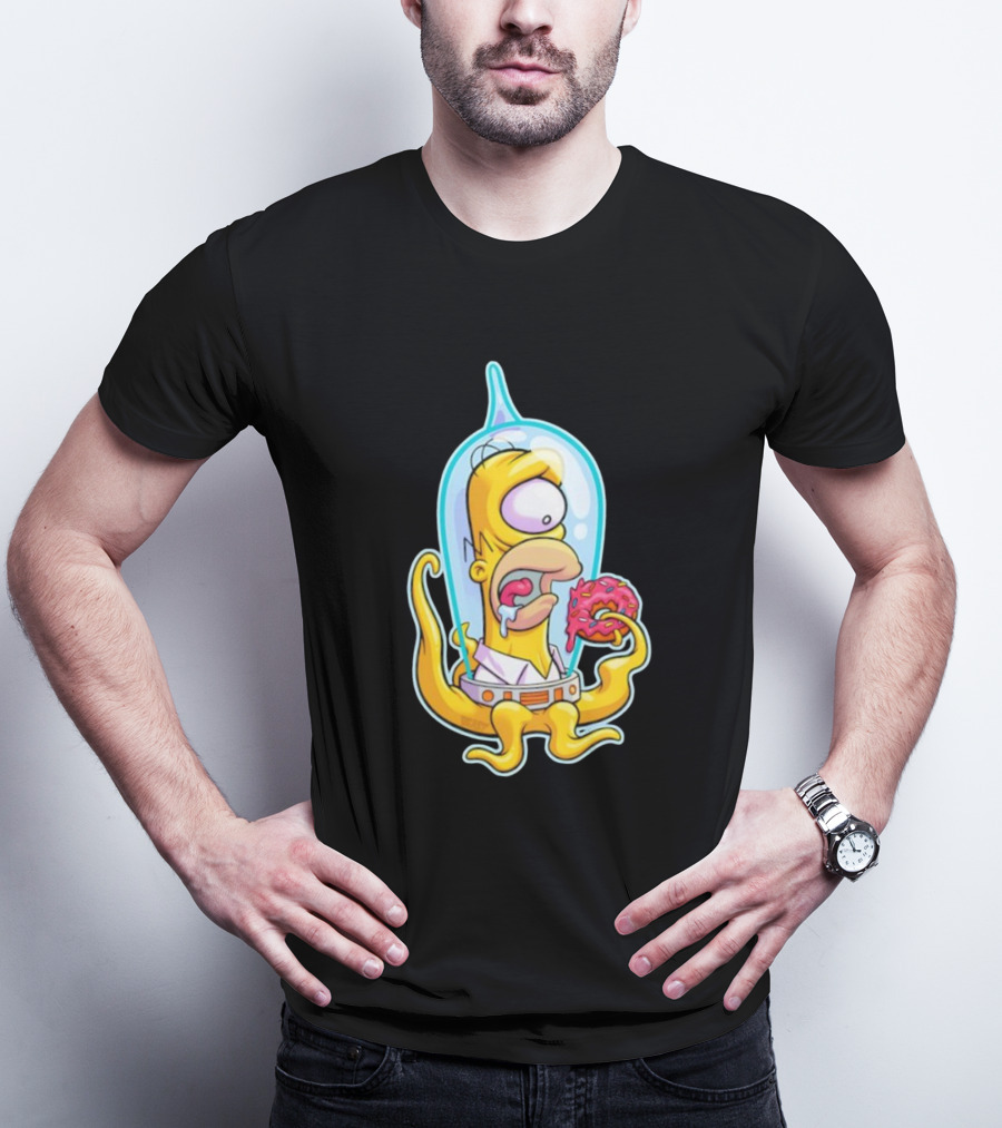 HO-MAR Simpsalien Homer Simpson BeastWreck Halloween Character Donut Space Alien T-Shirt