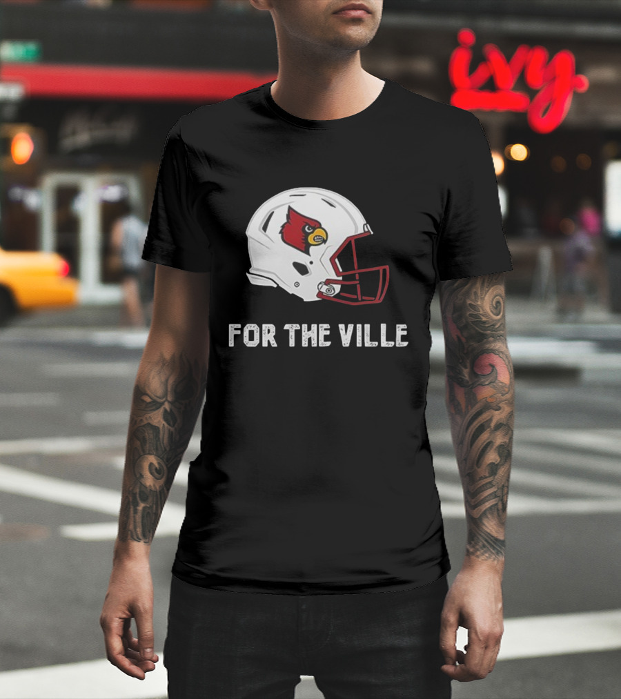 FOR THE VILLE Louisville Cardinals Mascot Helmet T-Shirt