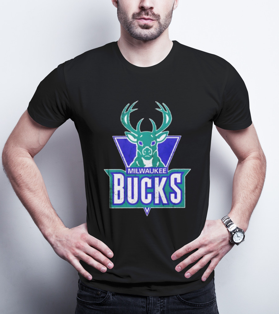 Milwaukee Bucks Deer Head Emblem Retro Style T-Shirt