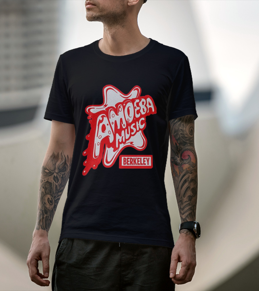 Amoeba Music Berkeley Retro Dripping Logo Marcus Kim T-Shirt