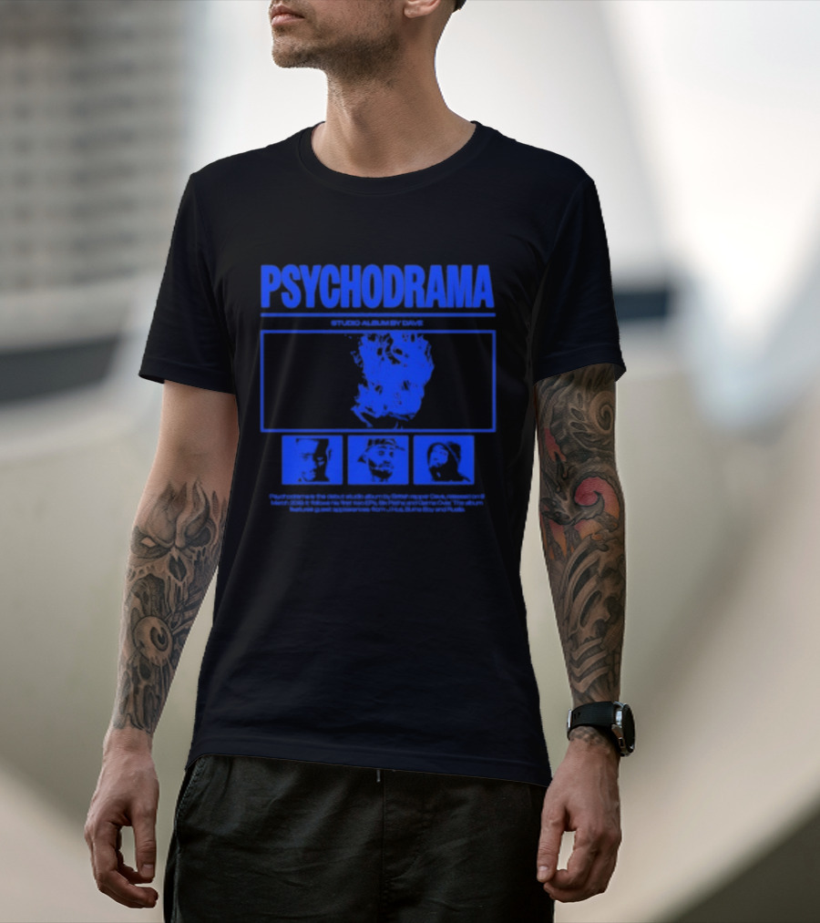 Dave Psychodrama Blue Face Iconic Music Album Art T-Shirt