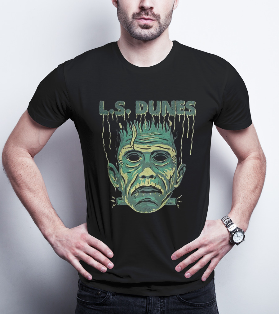 L.S. Dunes Frankenstein Halloween Monster Face T-Shirt