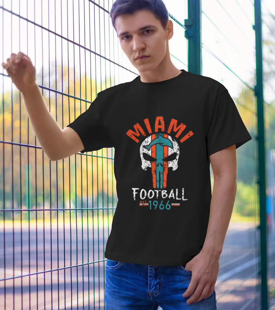 MIAMI Football Skull Est 1966 T-Shirt