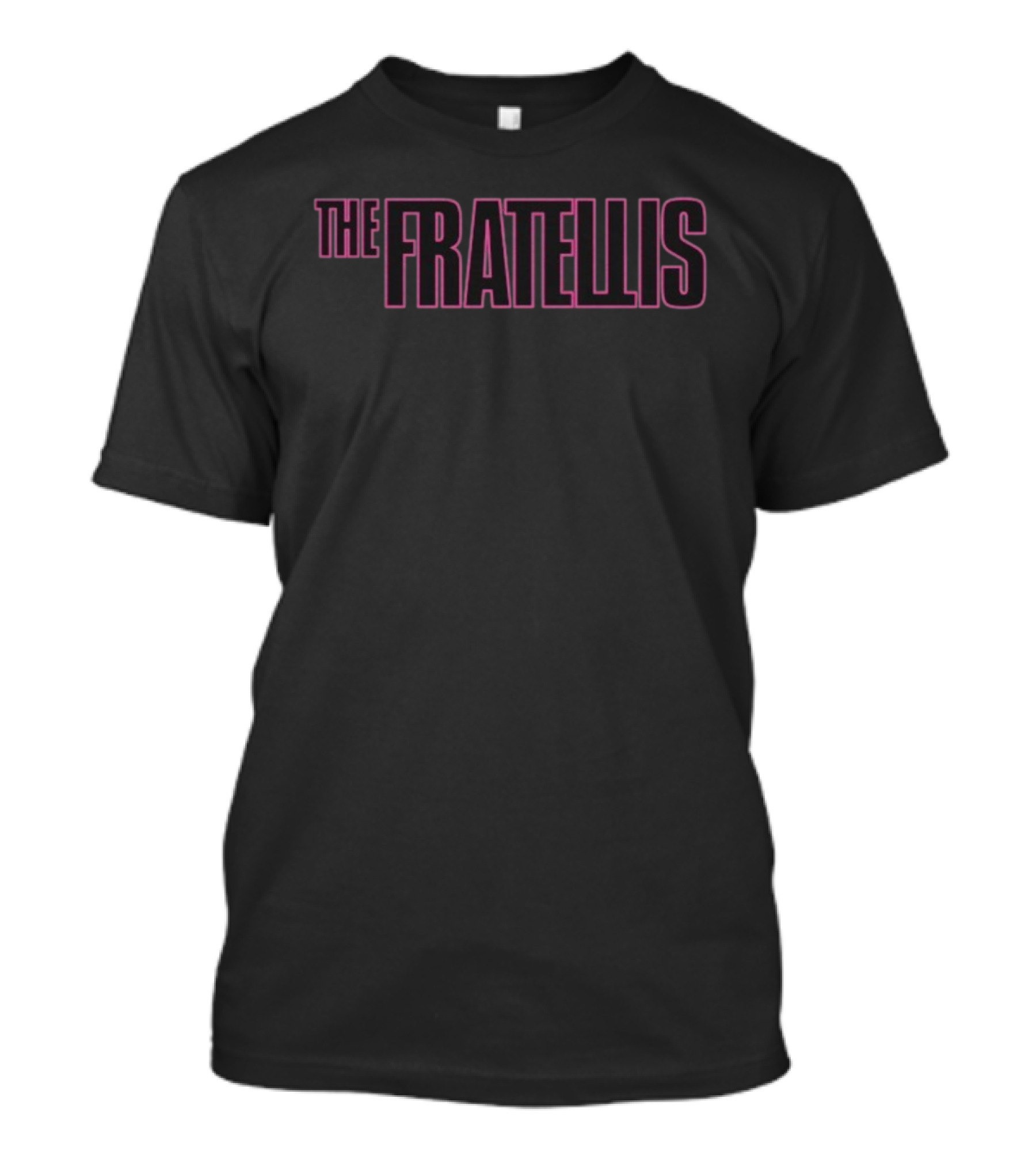 The Fratellis Band Name Text Styled In Bold Black And Pink Outline T-Shirt