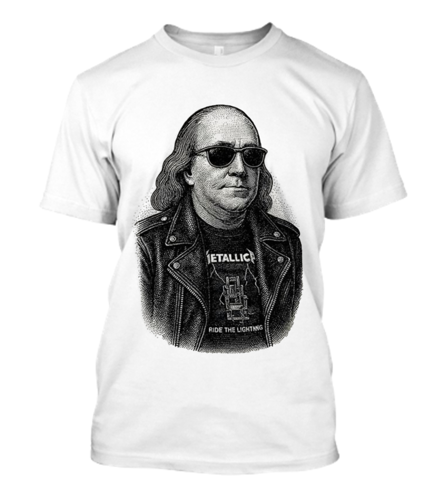Ben Franklin Metallica Ride The Lightning T-Shirt