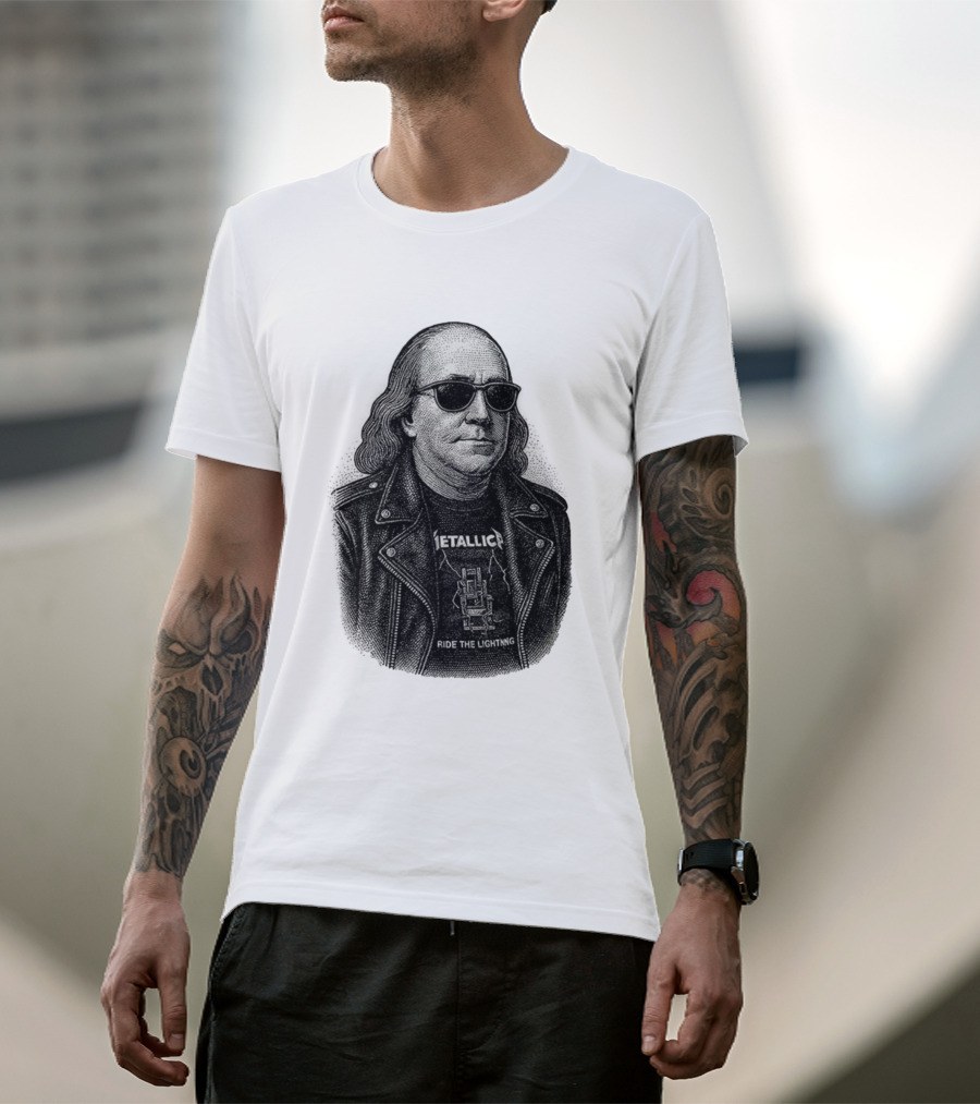 Ben Franklin Metallica Ride The Lightning T-Shirt