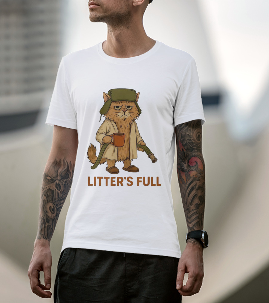 Litter’s Full Cat Coffee And Hose Hat T-Shirt