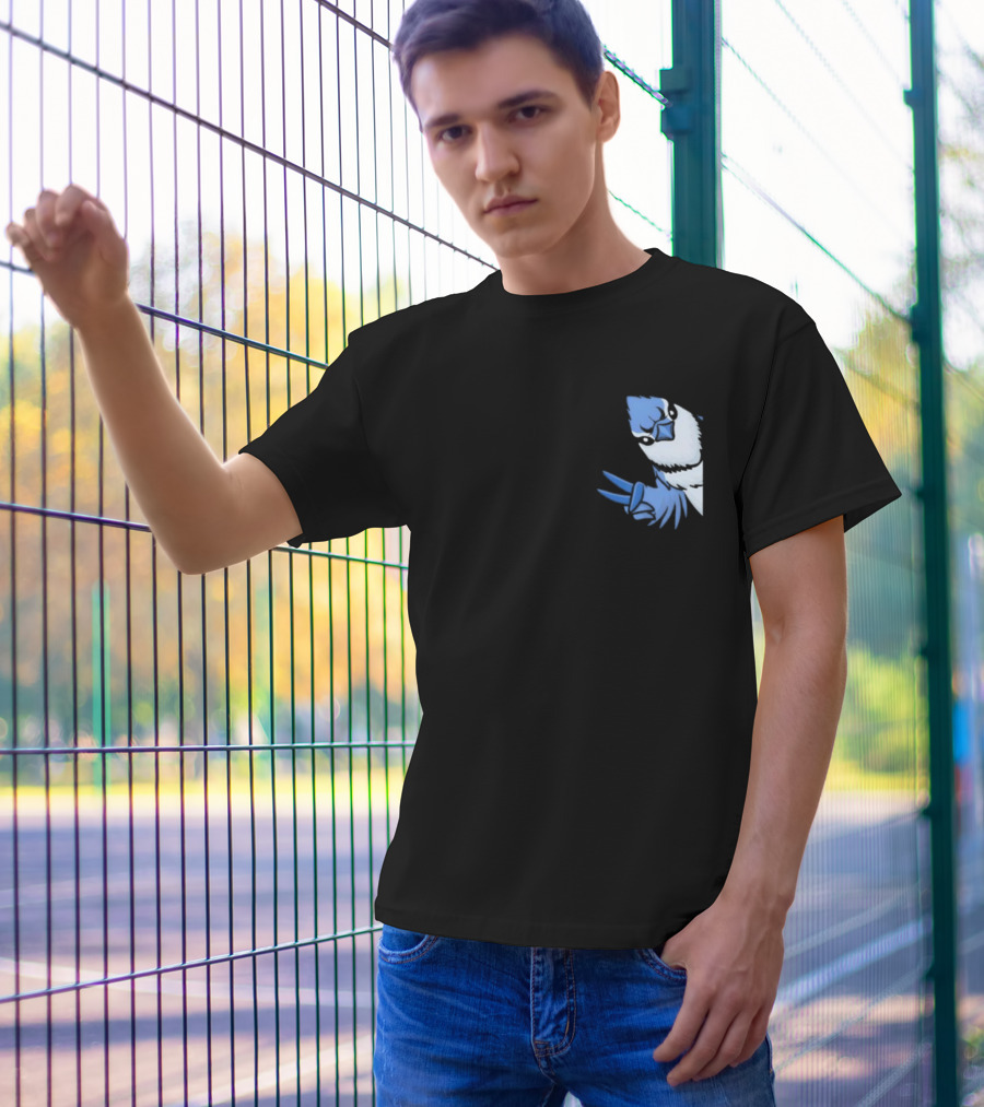 Blue Jay Cyanocitta Cristata Peace Gesture T-Shirt