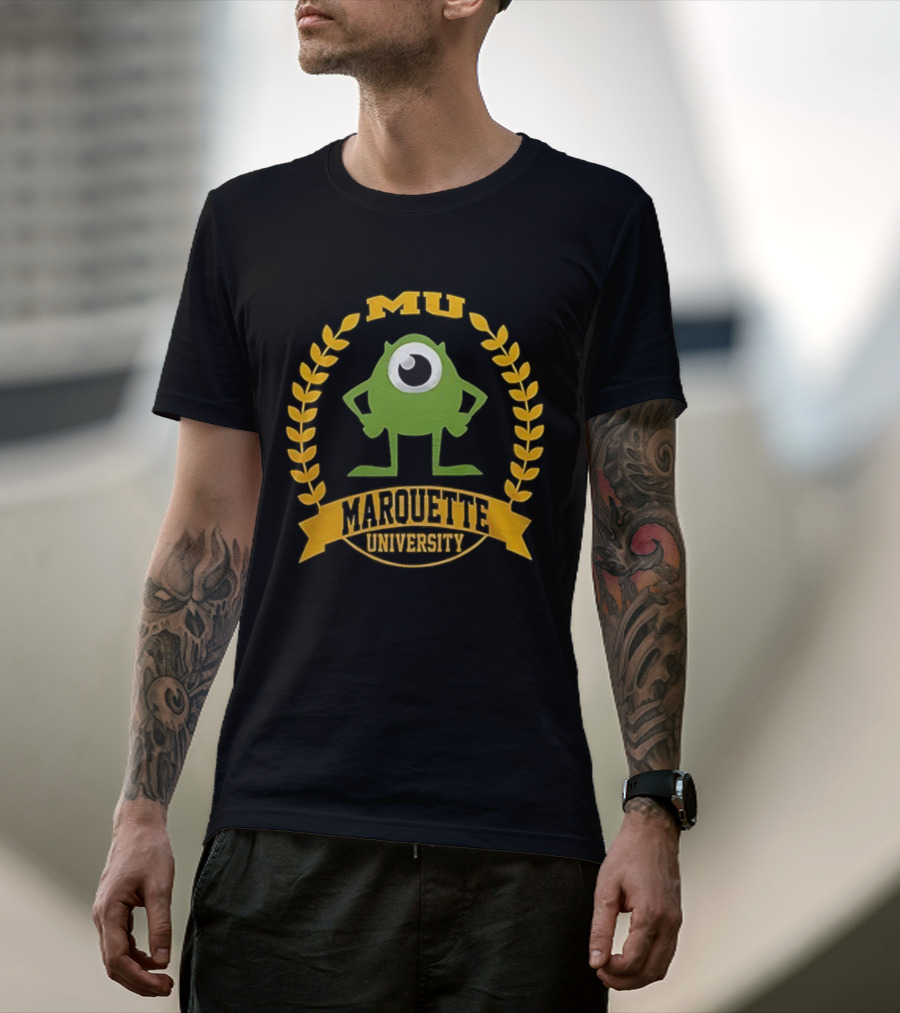 Marquette University Monsters University Collaboration Mike Wazowski Character Icon T-Shirt