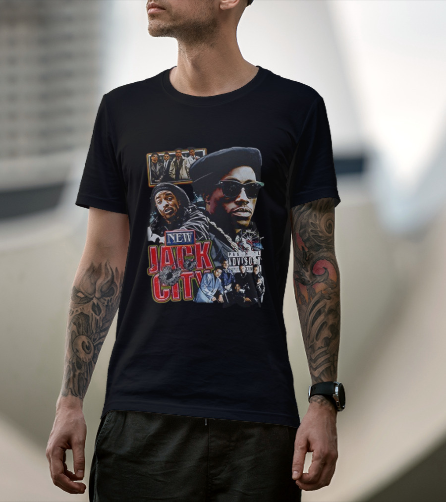 New Jack City Vintage Style Parental Advisory Explicit Content 90s Crime Drama Retro Fashion T-Shirt