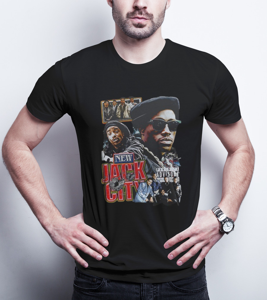 New Jack City Vintage Style Parental Advisory Explicit Content 90s Crime Drama Retro Fashion T-Shirt