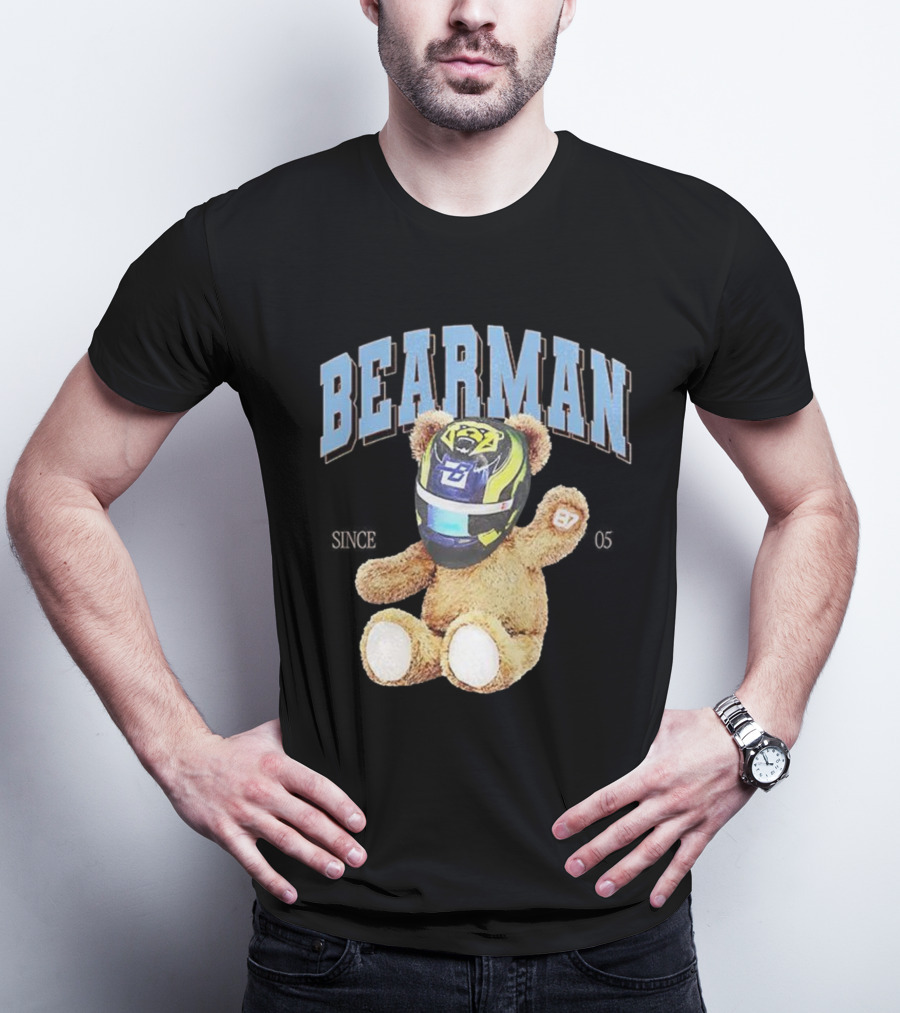 Bearman Teddy With F1 Racing Helmet T-Shirt