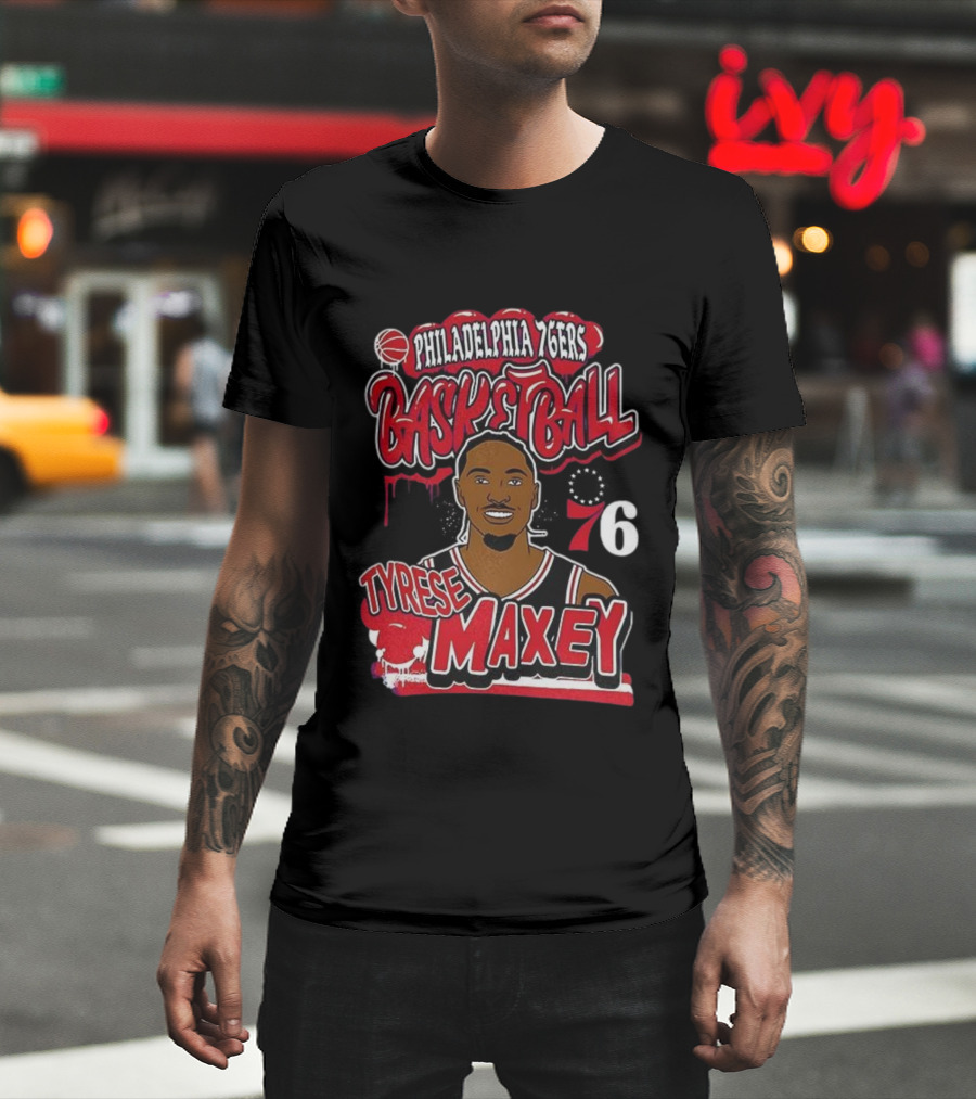 Philadelphia 76ers Basketball Tyrese Maxey 76 T-Shirt