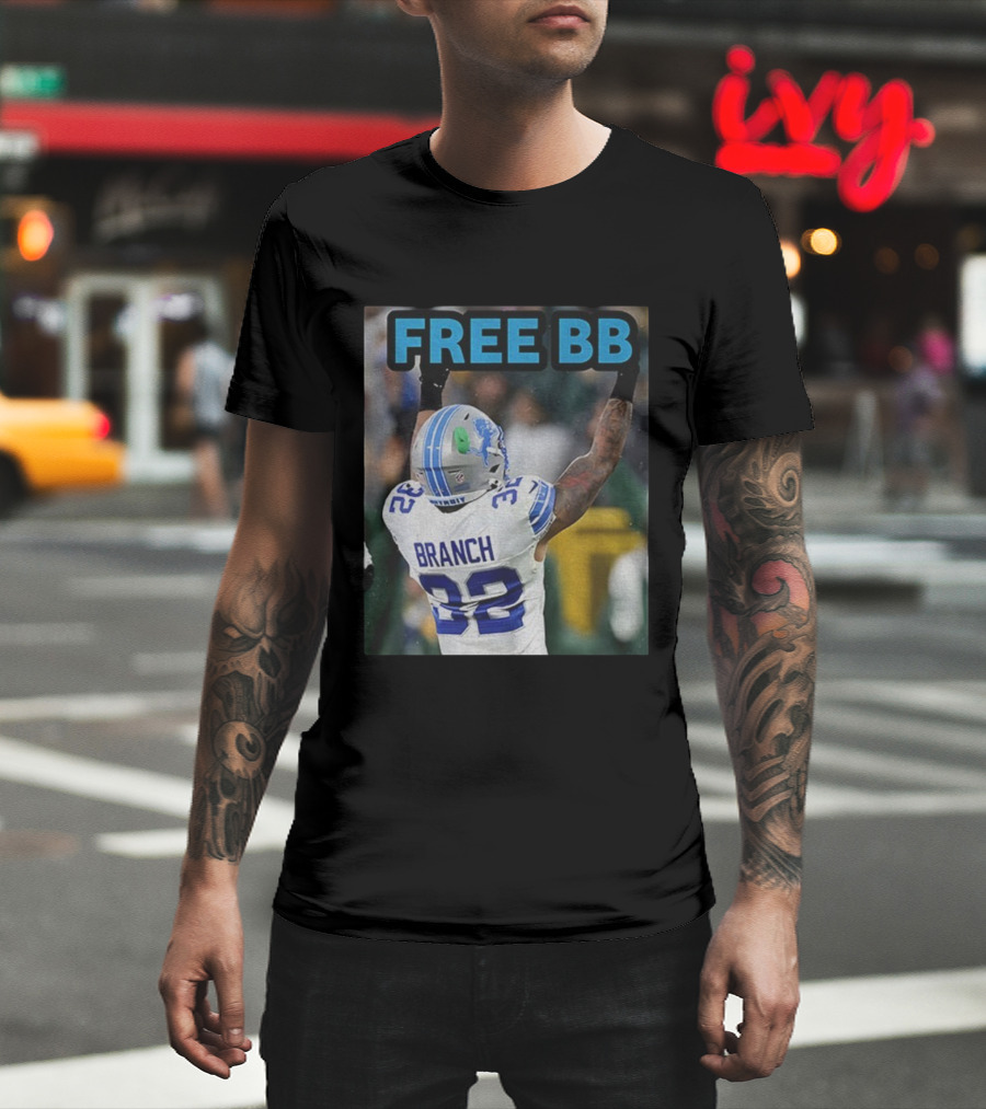 Free BB Brian Branch 32 Detroit Lions Football Fan Gear T-Shirt