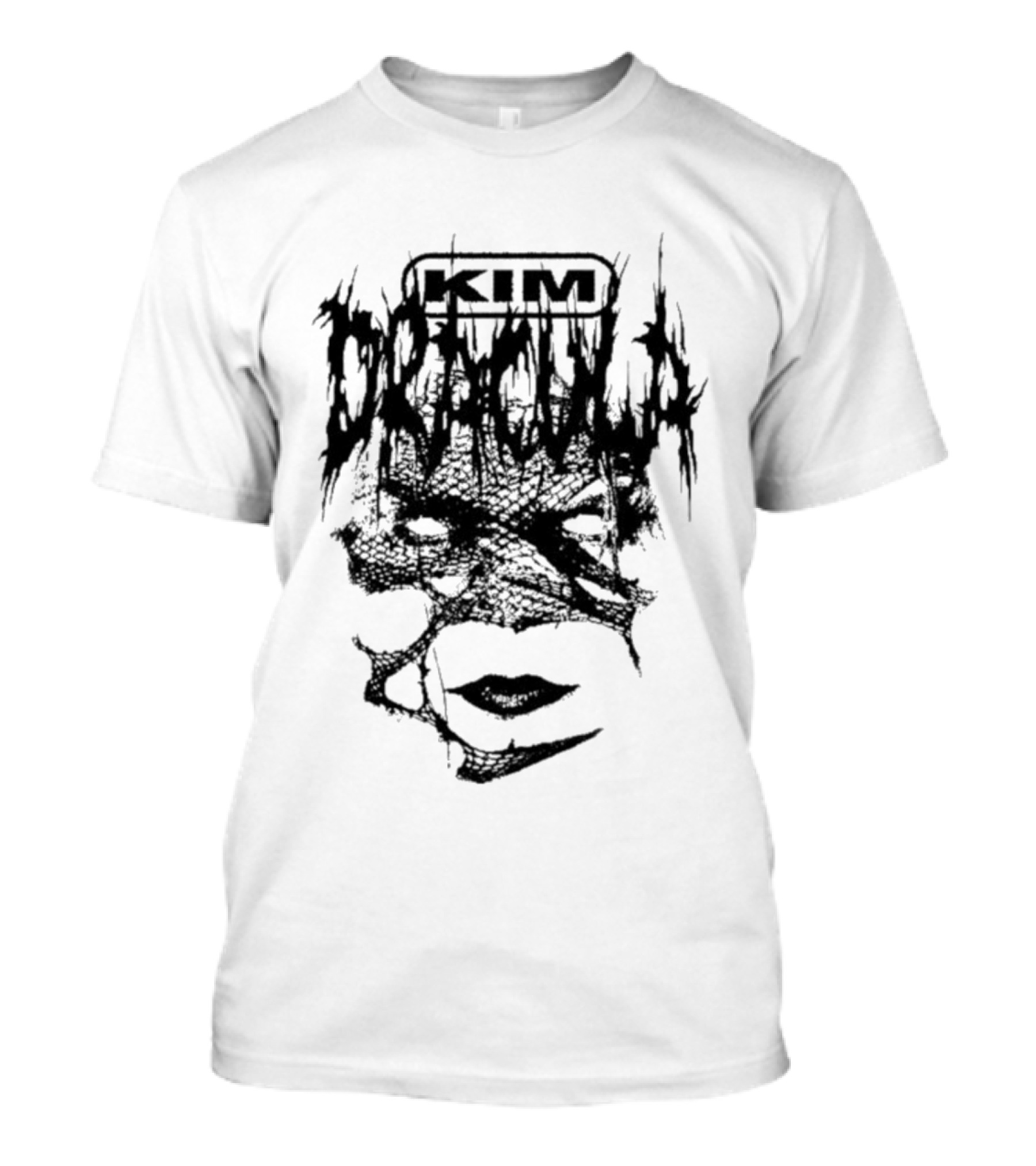 Kim Dracula Eye Lips Monochrome Design T-Shirt