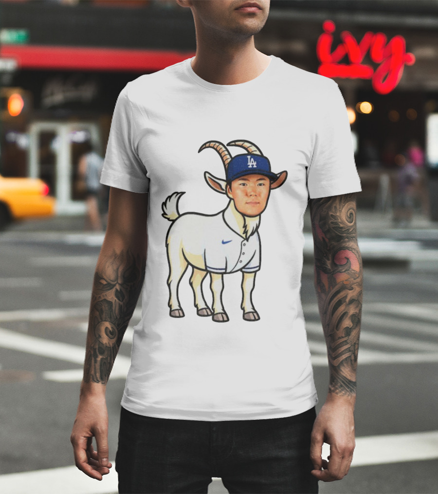 Los Angeles Dodgers Yoshinobu Yamamoto Goat MVP LA Cap T-Shirt