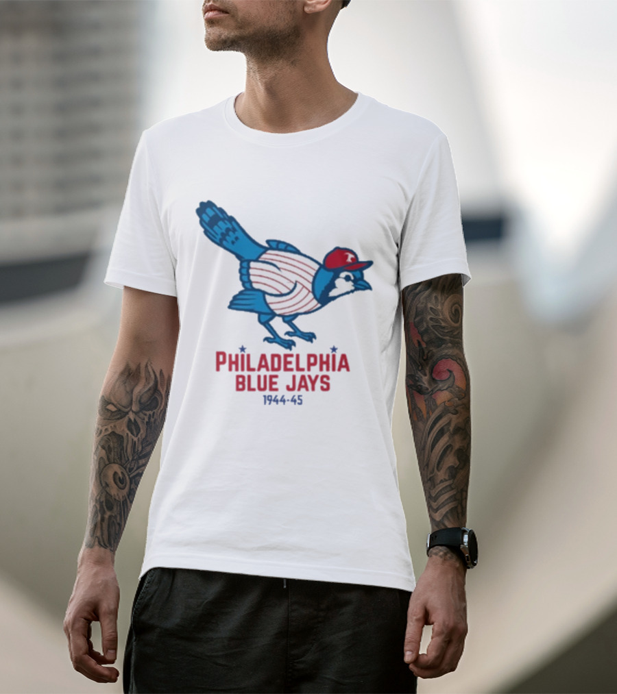 Philadelphia Blue Jays 1944-1945 Mascot Collaboration Phillies Blue Jays T-Shirt