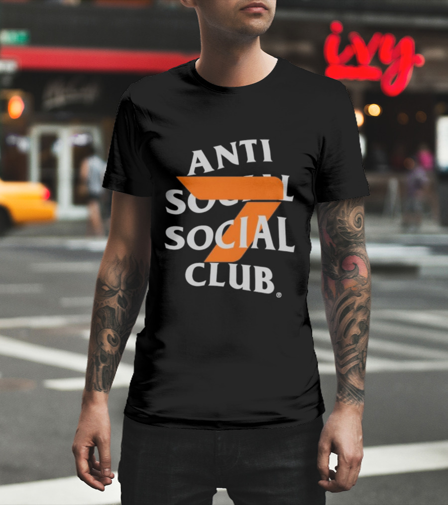 Anti Social Social Club 7 Orange Bold Style T-Shirt