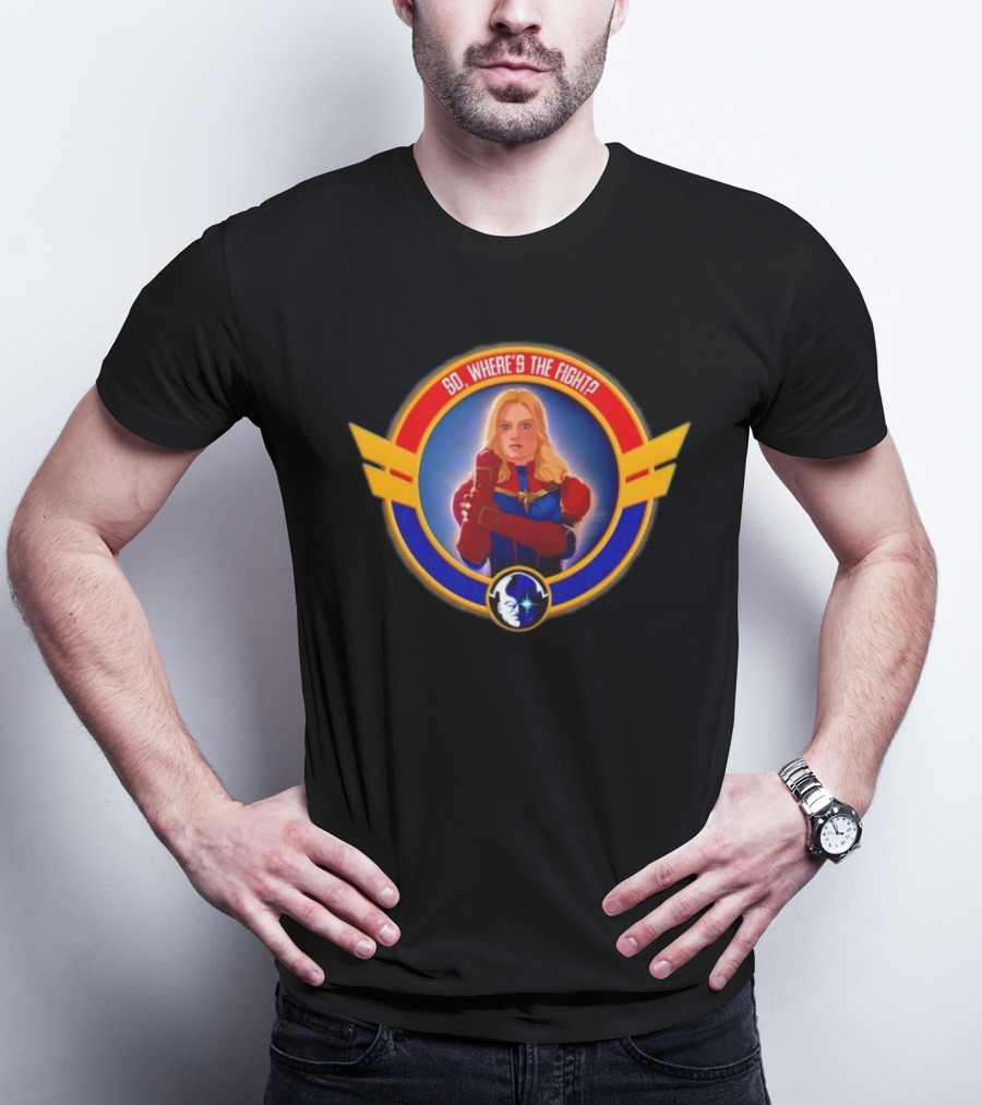 Carol Danvers Captain Marvel So Where’s The Fight Iconic Hero Symbol T-Shirt