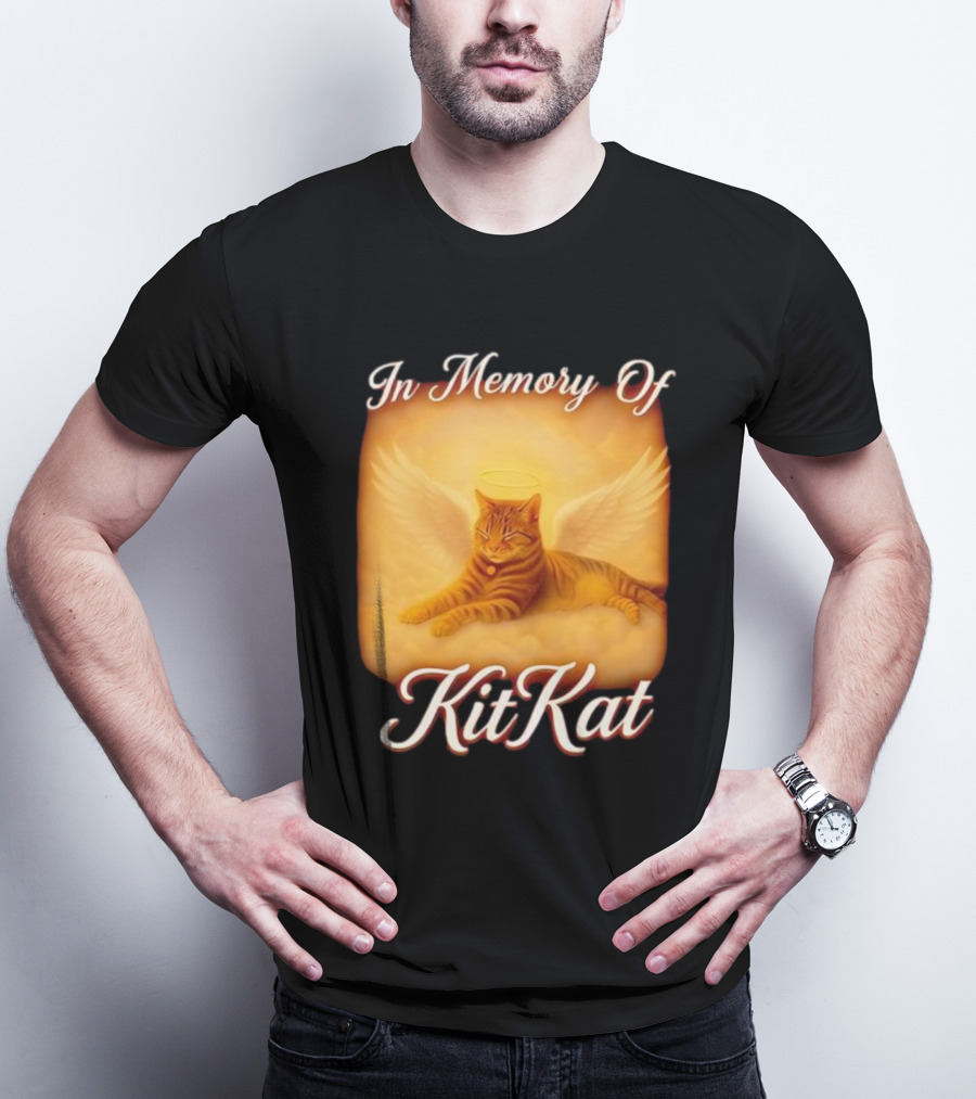 In Memory Of Kit Kat Angel Wings Halo Pet Cat Memorial T-Shirt
