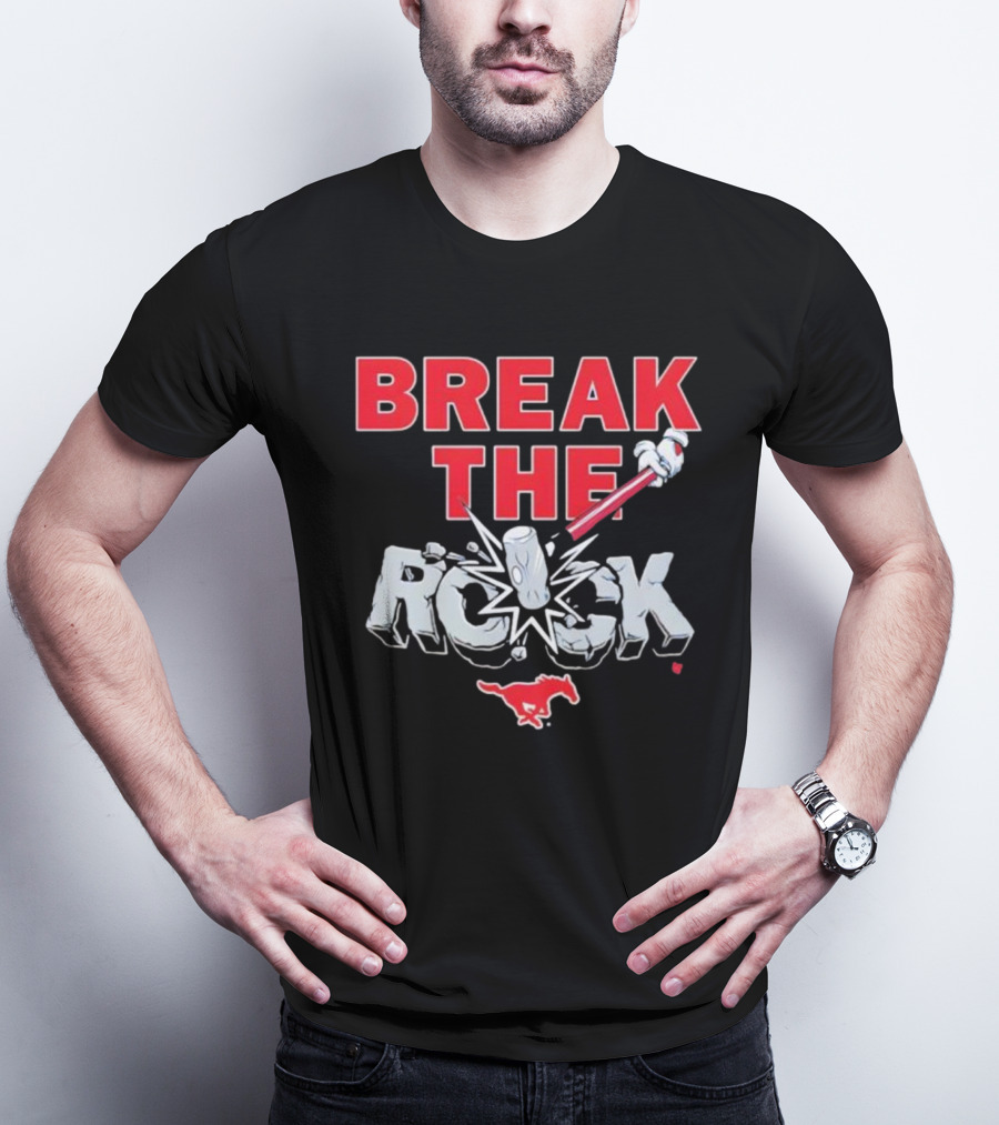 Break The Rock SMU Mustang Football Theme T-Shirt