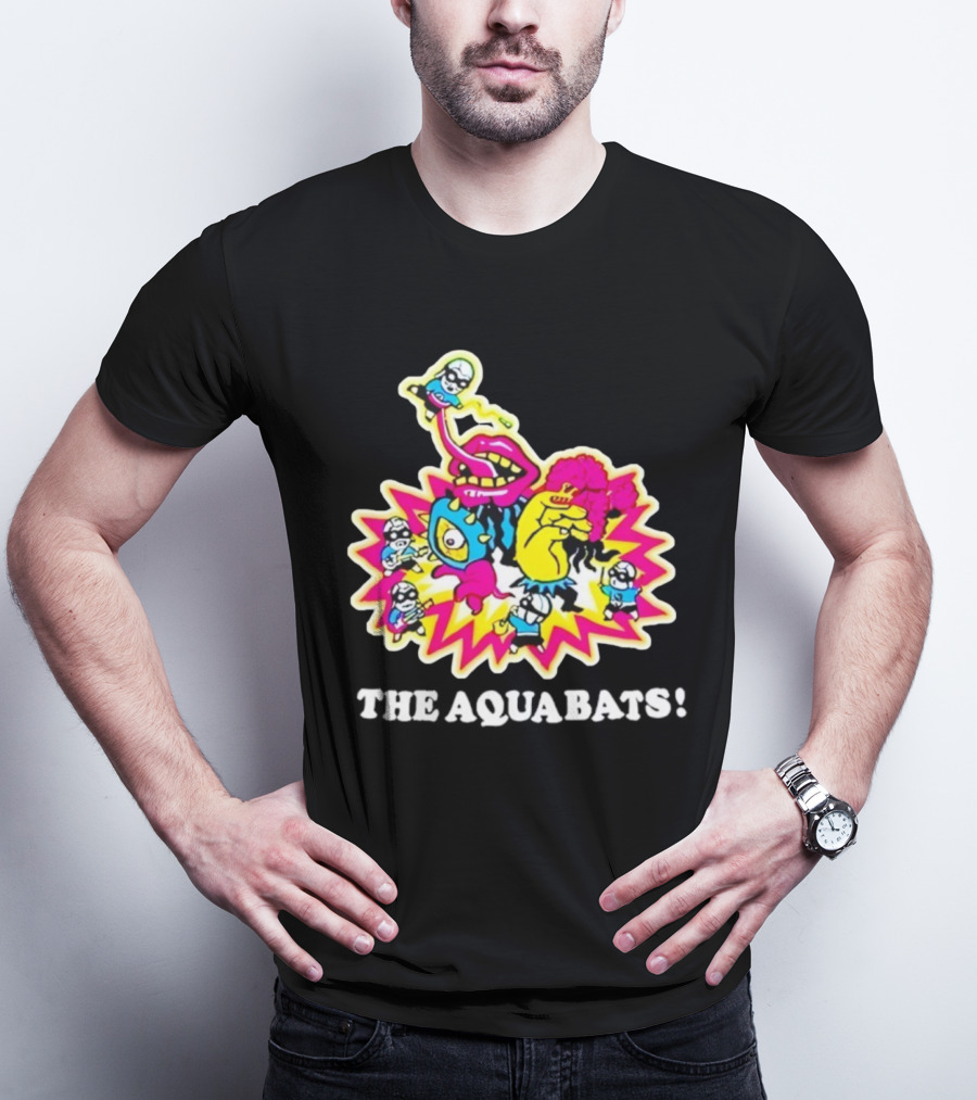 The Aquabats Cartoon Explosion Versus Battle Scene T-Shirt