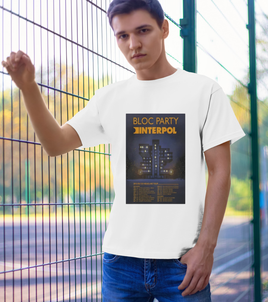 Bloc Party Interpol UK EU Co-Headline Tour November 2026 T-Shirt