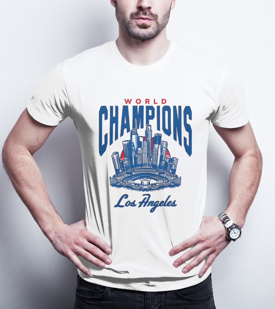 World Champions Los Angeles Dodgers Skyline 2025 T-Shirt