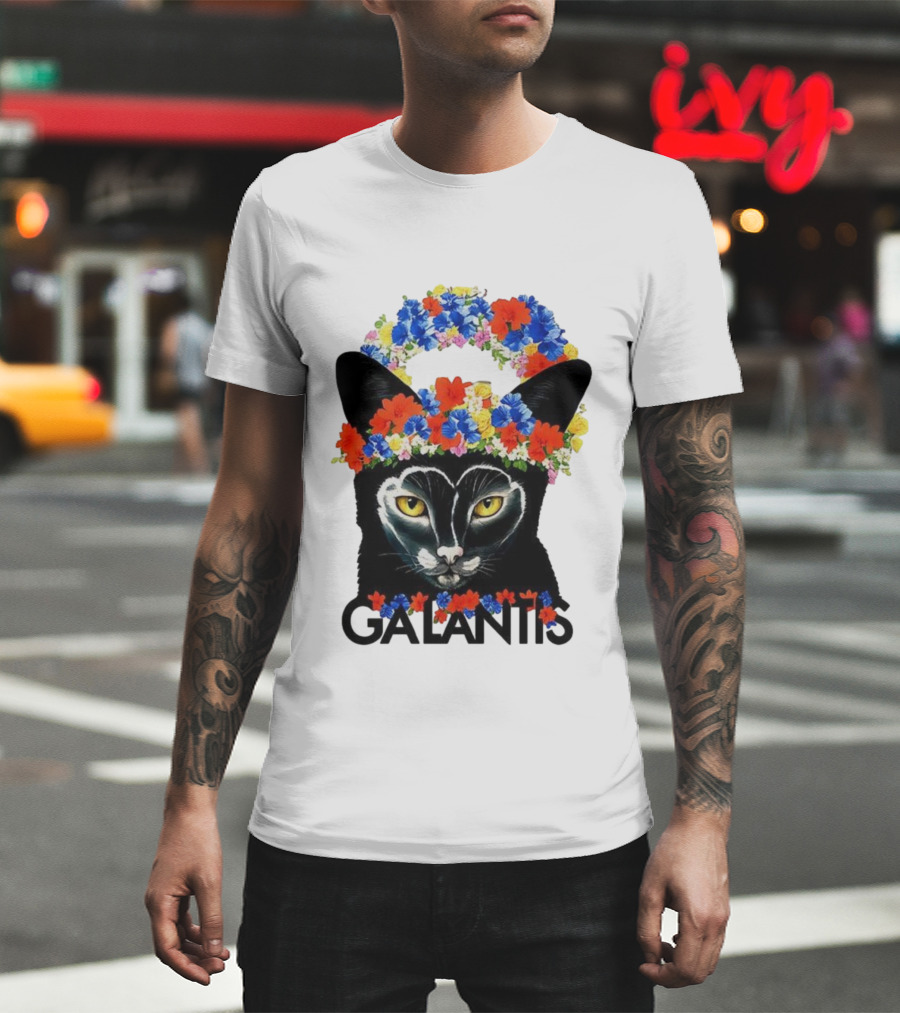 Midsommer Galantis Cat Floral Festival Headpiece T-Shirt